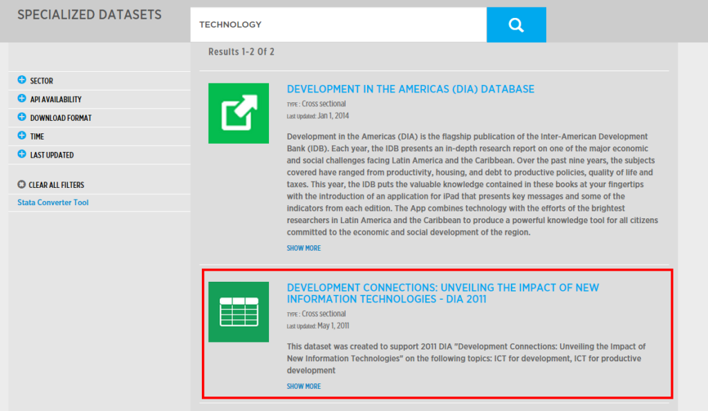 How to create your own visualizations in the IDB open data portal ...